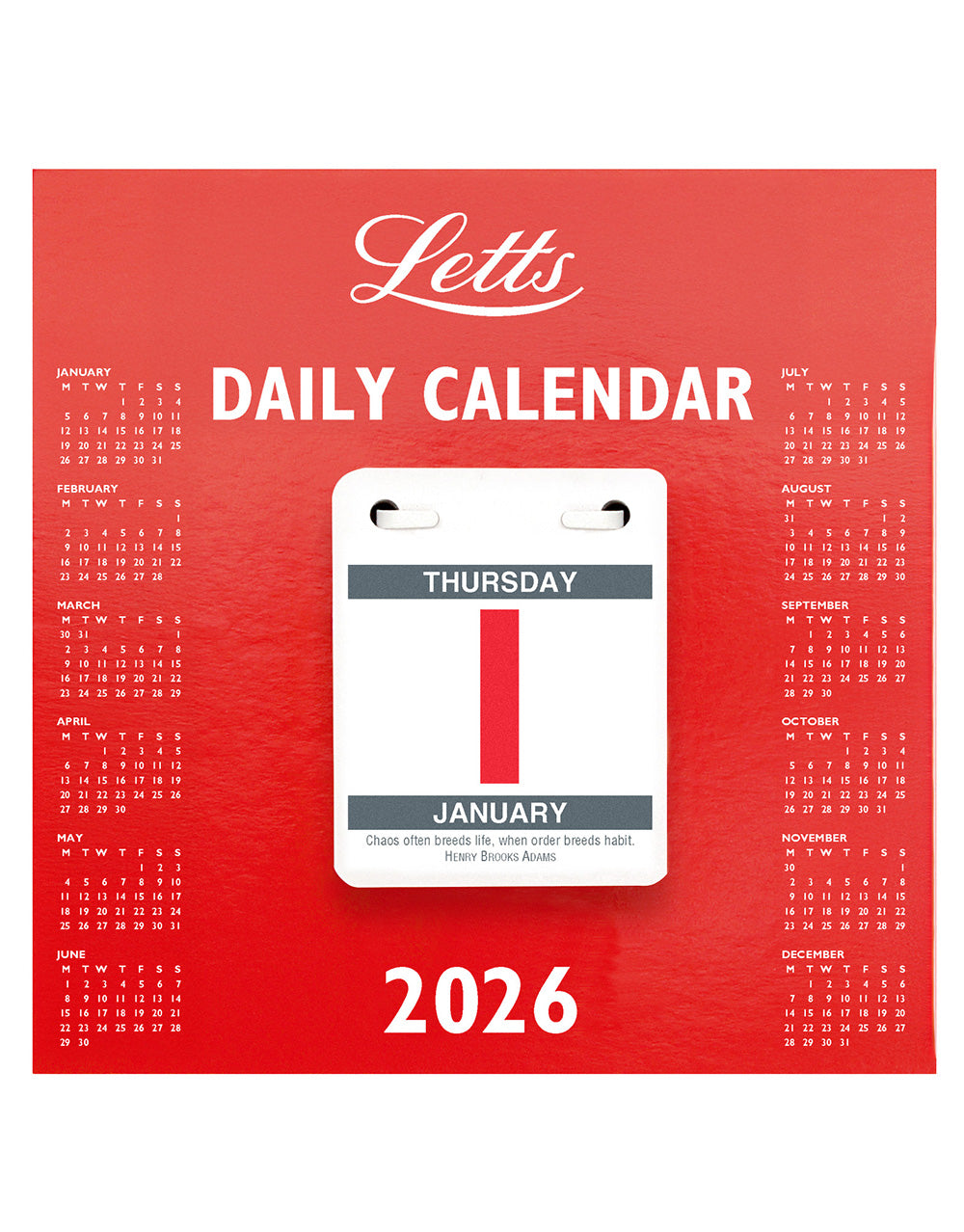 Business Daily Tear-off Desktop Calendar 2026 | Day to a page | Letts ...