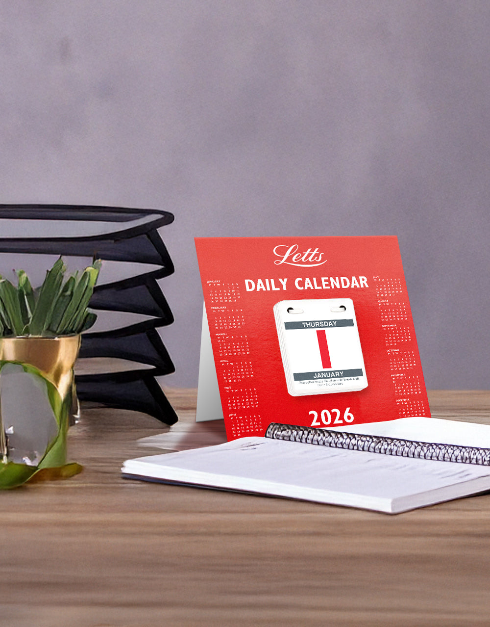 Business Daily Tear-off Desktop Calendar 2026 | Day to a page | Letts ...